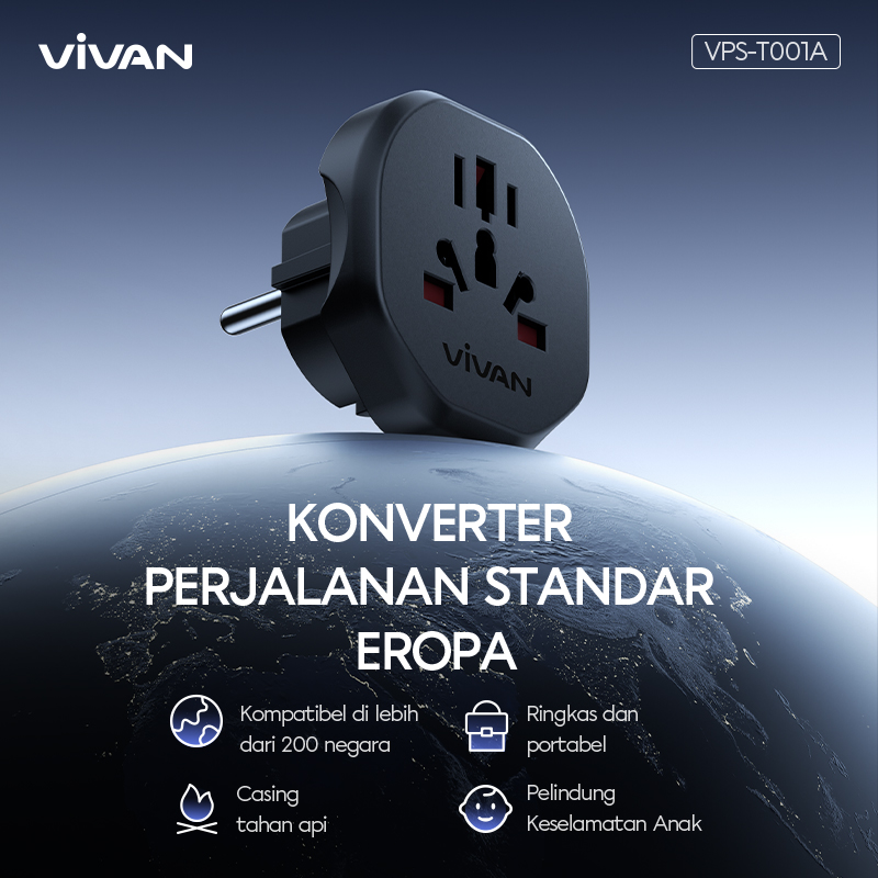 Jual VIVAN Travel Adaptor VPS-T001A Multi-country / Power Adapter ...