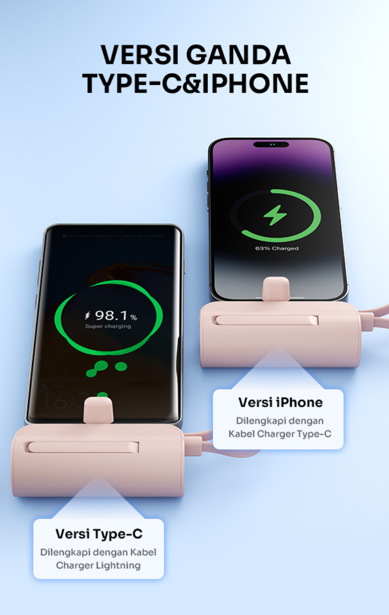 Jual ROBOT Powerbank Mini Fast Charging 4500mAh With Port and Cable ...