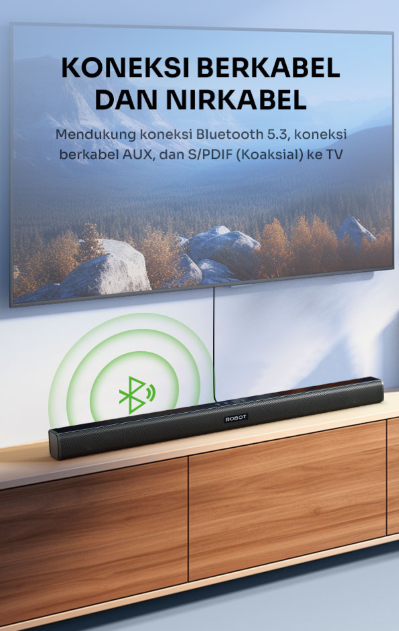 Jual ROBOT Speaker Soundbar Home Theater Speaker TV Bluetooth 5.3 Dual Connection Ultra-compact ...