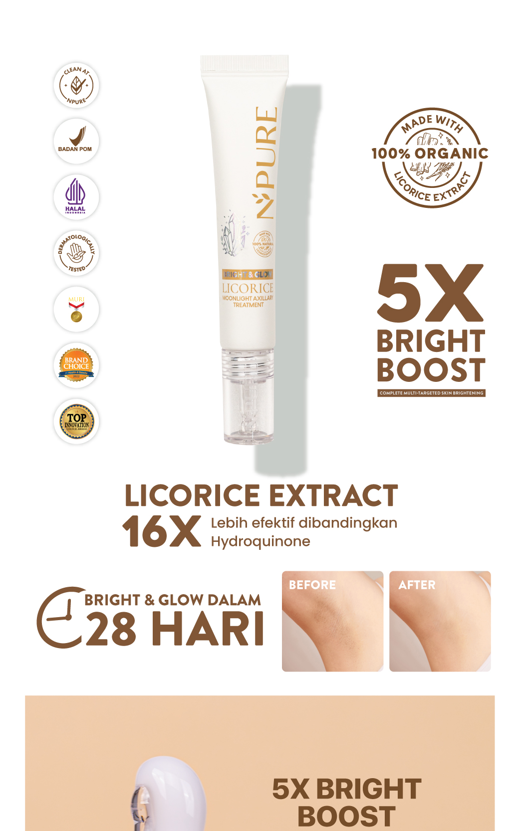 Jual NPURE Axillary Treatment Licorice/Underarm Serum/Pencerah Ketiak ...