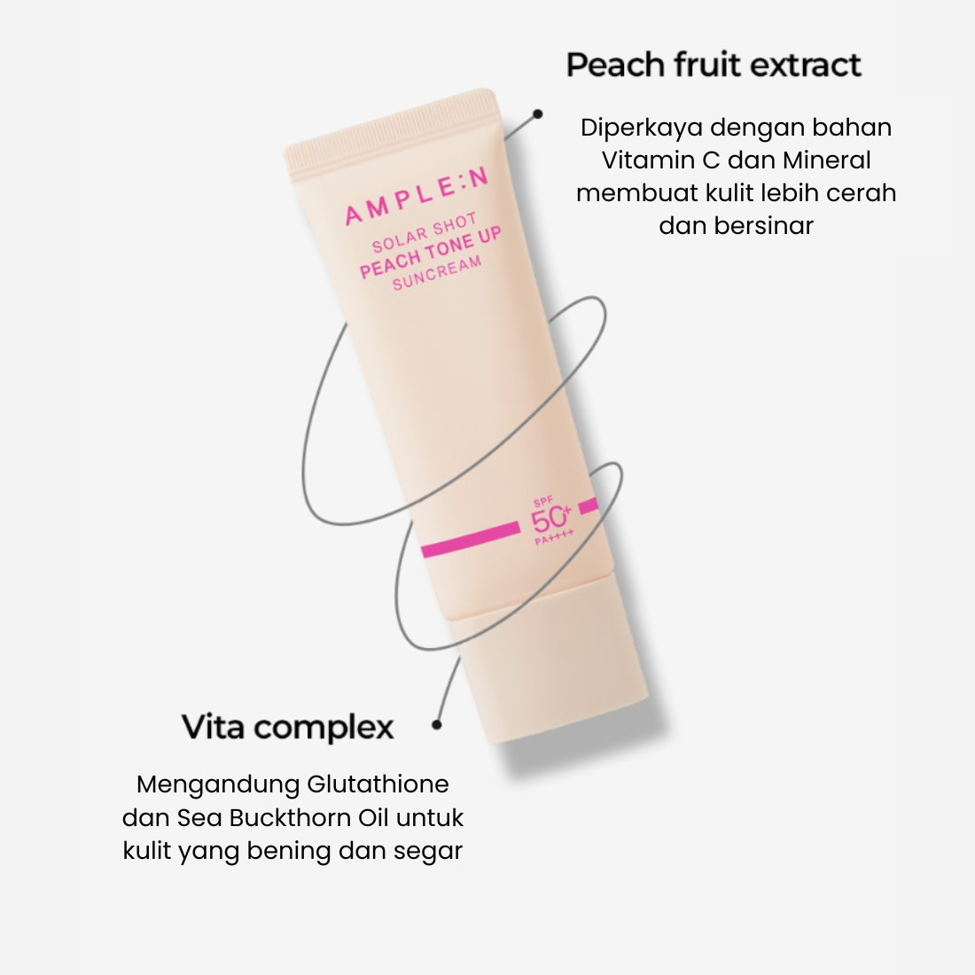 Jual AMPLE:N Solar Shot Peach Tone Up Suncream | Shopee Indonesia