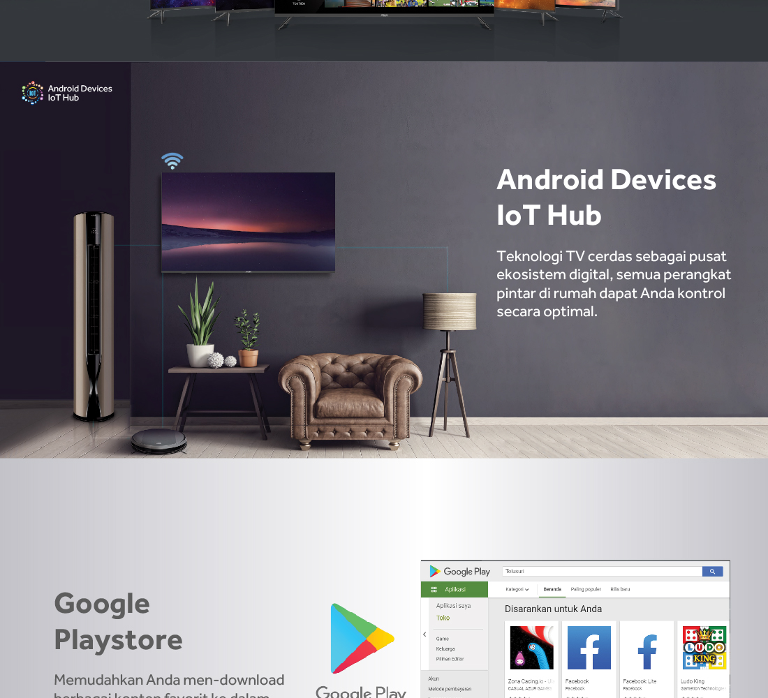 Jual AQUA Elektronik TV 32 inch AQT32K701A - 32 Inch Smart TV Android - HD - Google Play ...