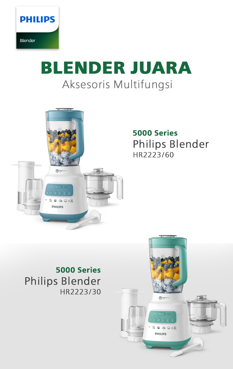 Jual Blender Philips Plastik 2 liter - 5000 Series HR2223/60 - Blender ...