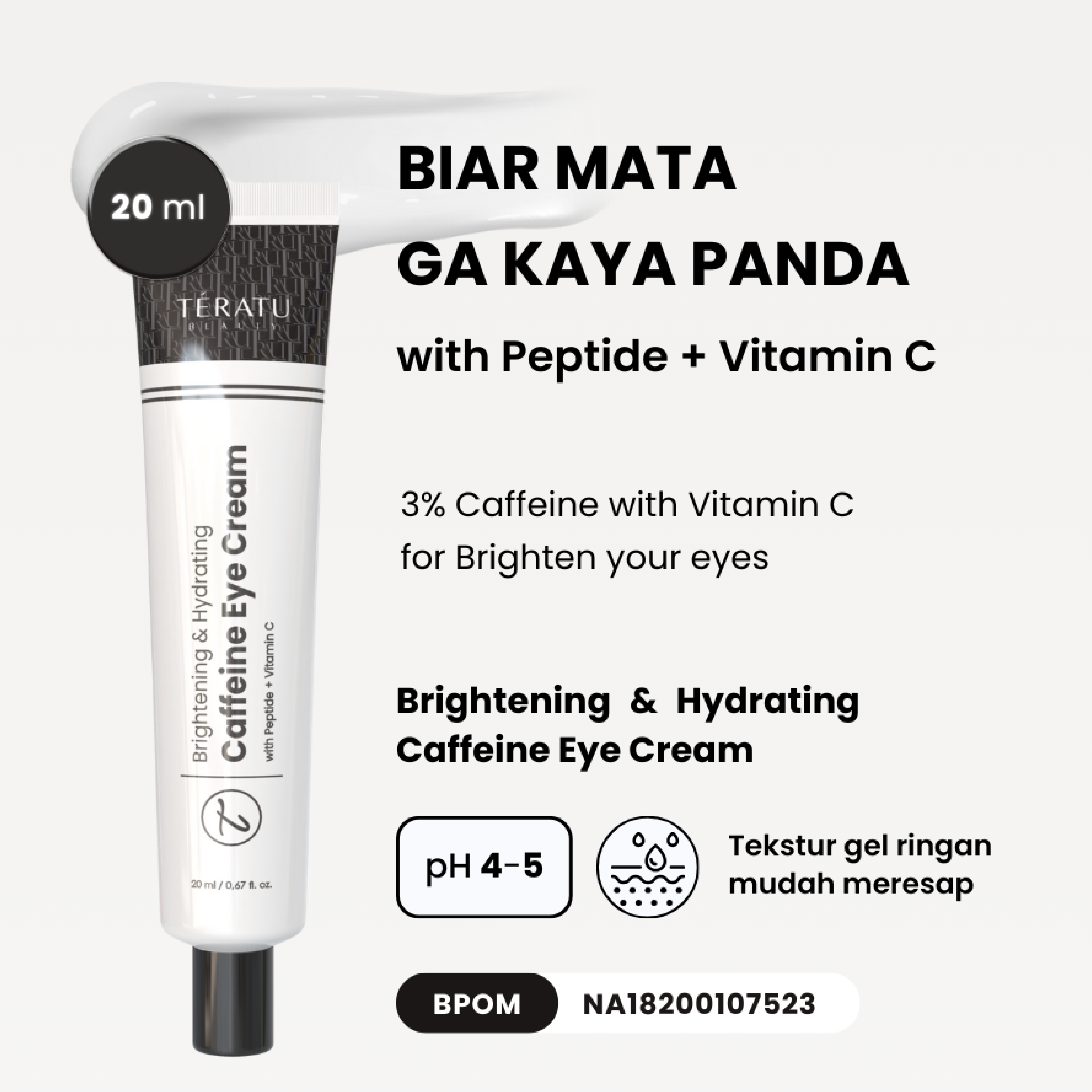 Jual TERATU BEAUTY Brightening & Hydrating Caffeine Eye Cream - 20 ml (Mencerahkan, mengurangi ...