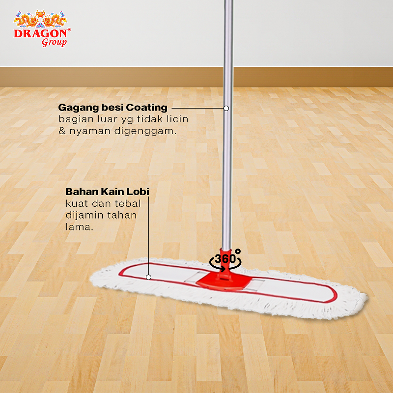 Jual DRAGON Mop Pel Lobi Alat Pel Lantai 60 cm Pembersih Lantai ...