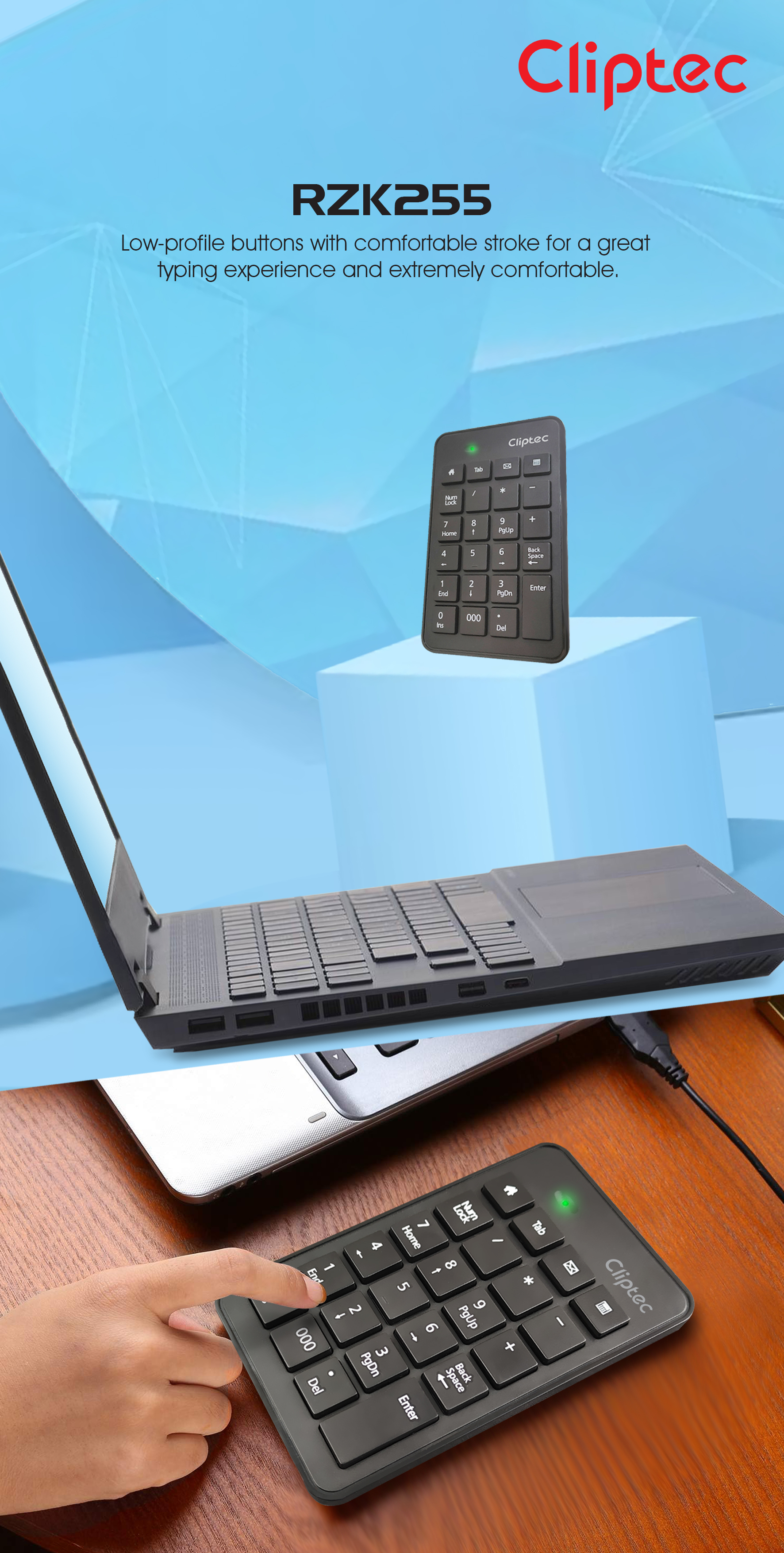 Jual Numeric Keyboard Wireless 2.4Ghz Cliptec RZK225 Slim | Shopee ...