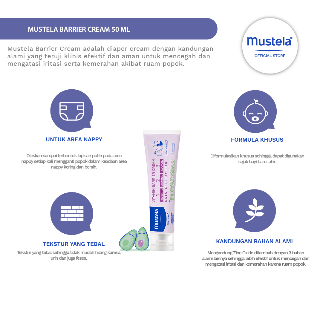 Jual Mustela Barrier Cream 50 ml - Krim Ruam Popok | Shopee Indonesia