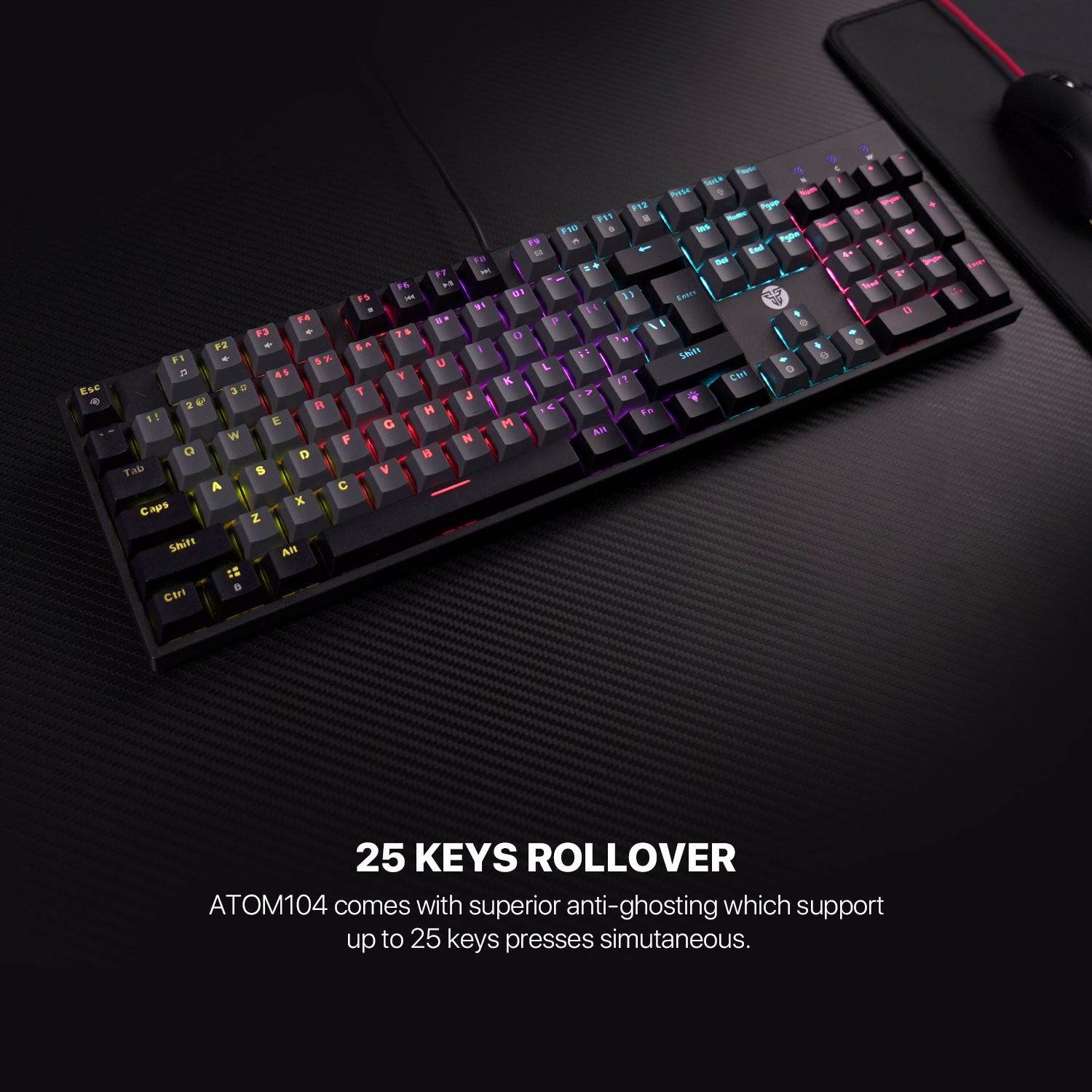 Jual Fantech ATOM MK886 RGB Gaming Mechanical Keyboard Full Size ...