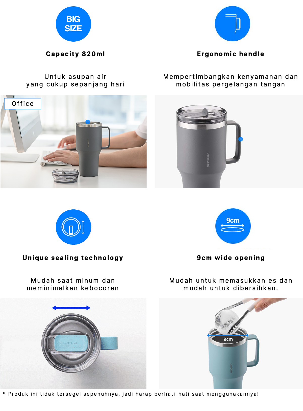 Jual LocknLock Metro King Tumbler 820ml - LHC4326 | Shopee Indonesia