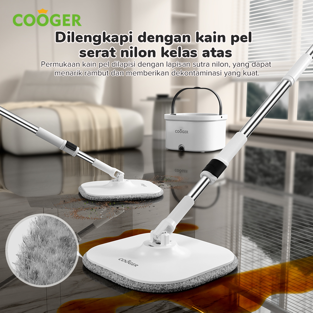 Jual COOGER Alat Pel Lantai Ember Panda Pro Single Bucket Spin Mop Pro ...