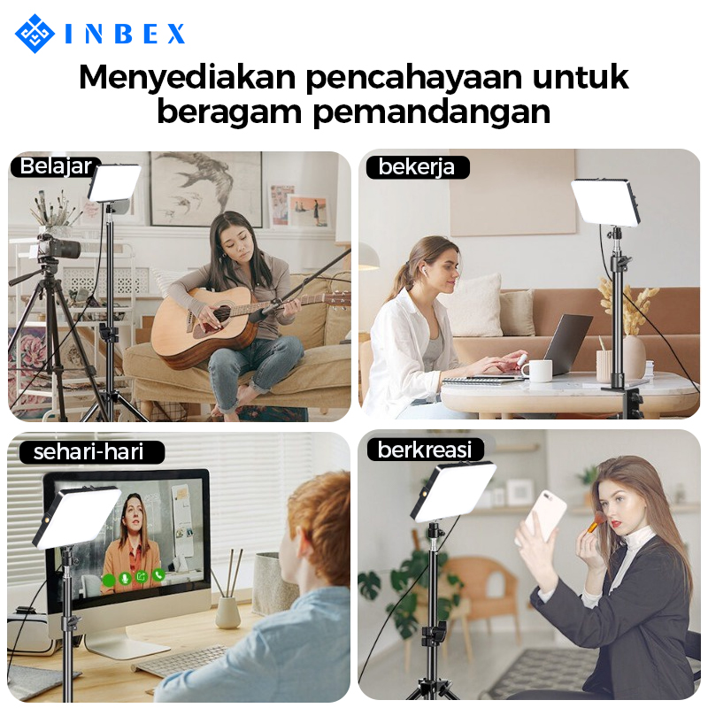 Jual INBEX 6 inch Video Lighting Studio Kontent LED Adjustable 4 warna ...