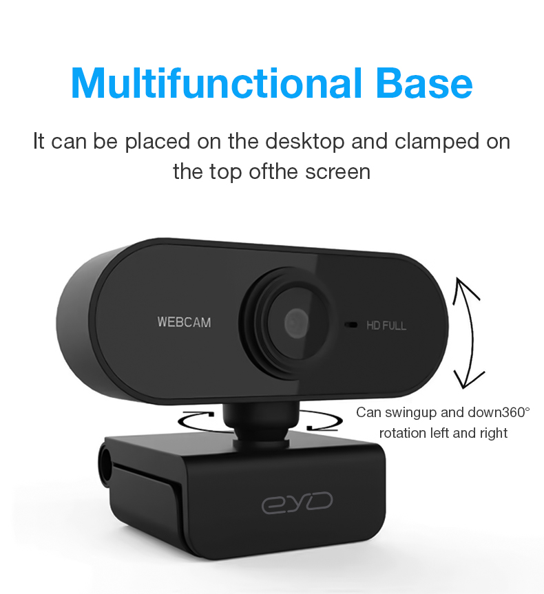 Jual EYD Webcam Laptop USB Camera PC Full HD 1080P with 360 Degree ...