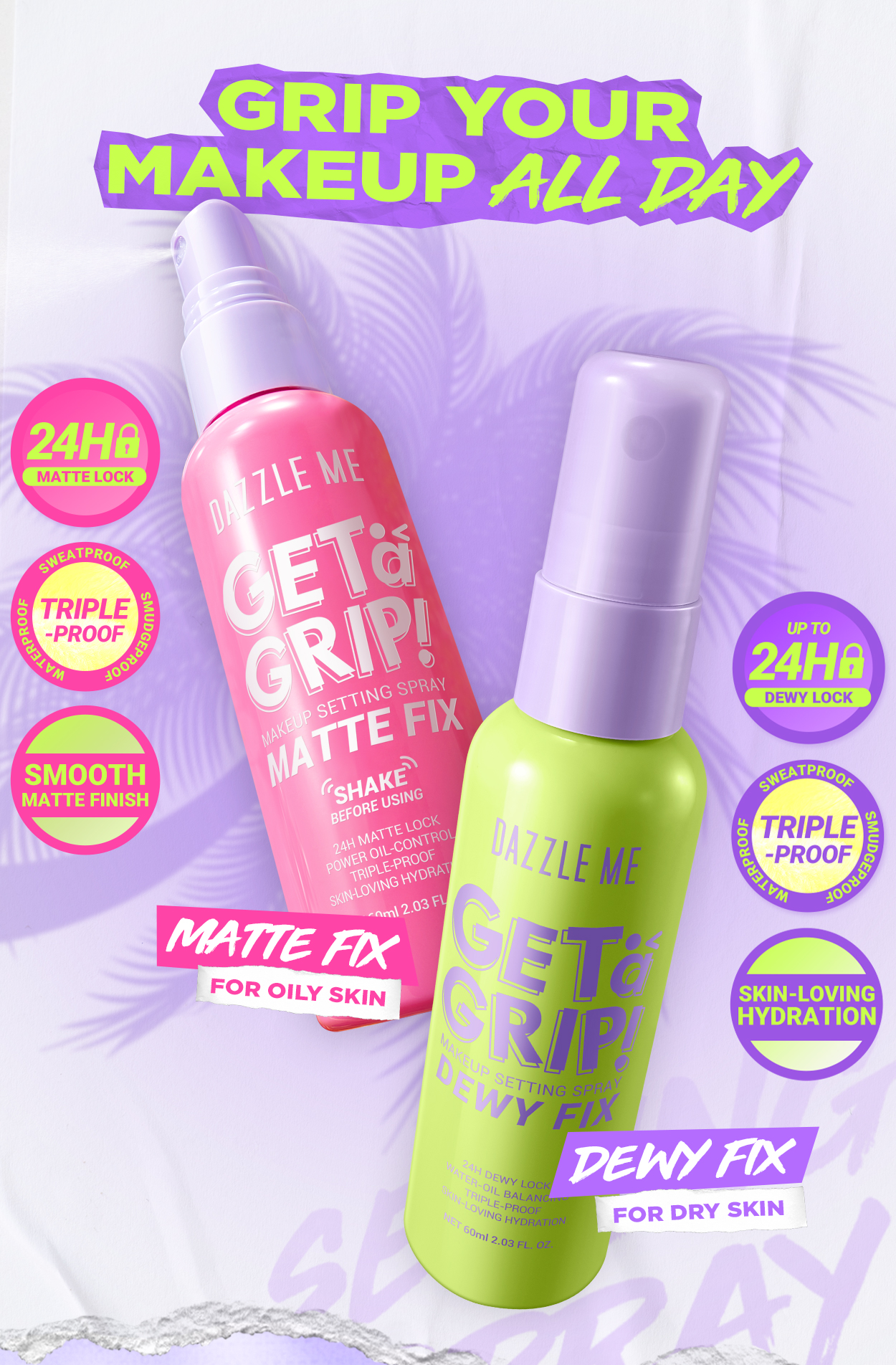Jual [BUNDLE SETTING SPRAY] DAZZLE ME Get a Grip! Makeup Setting Spray ...