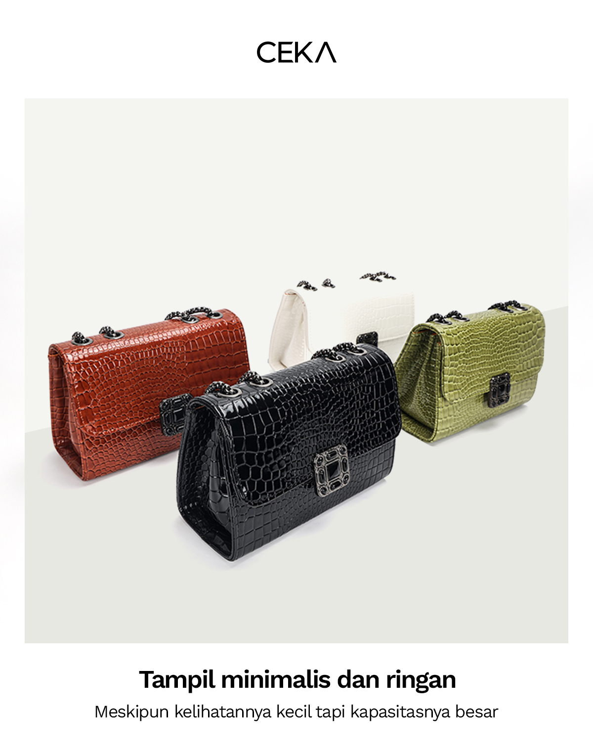 Jual CEKA Tas Selempang Wanita Bag Wanita Cewek Croco Mini Tali Rantai ...