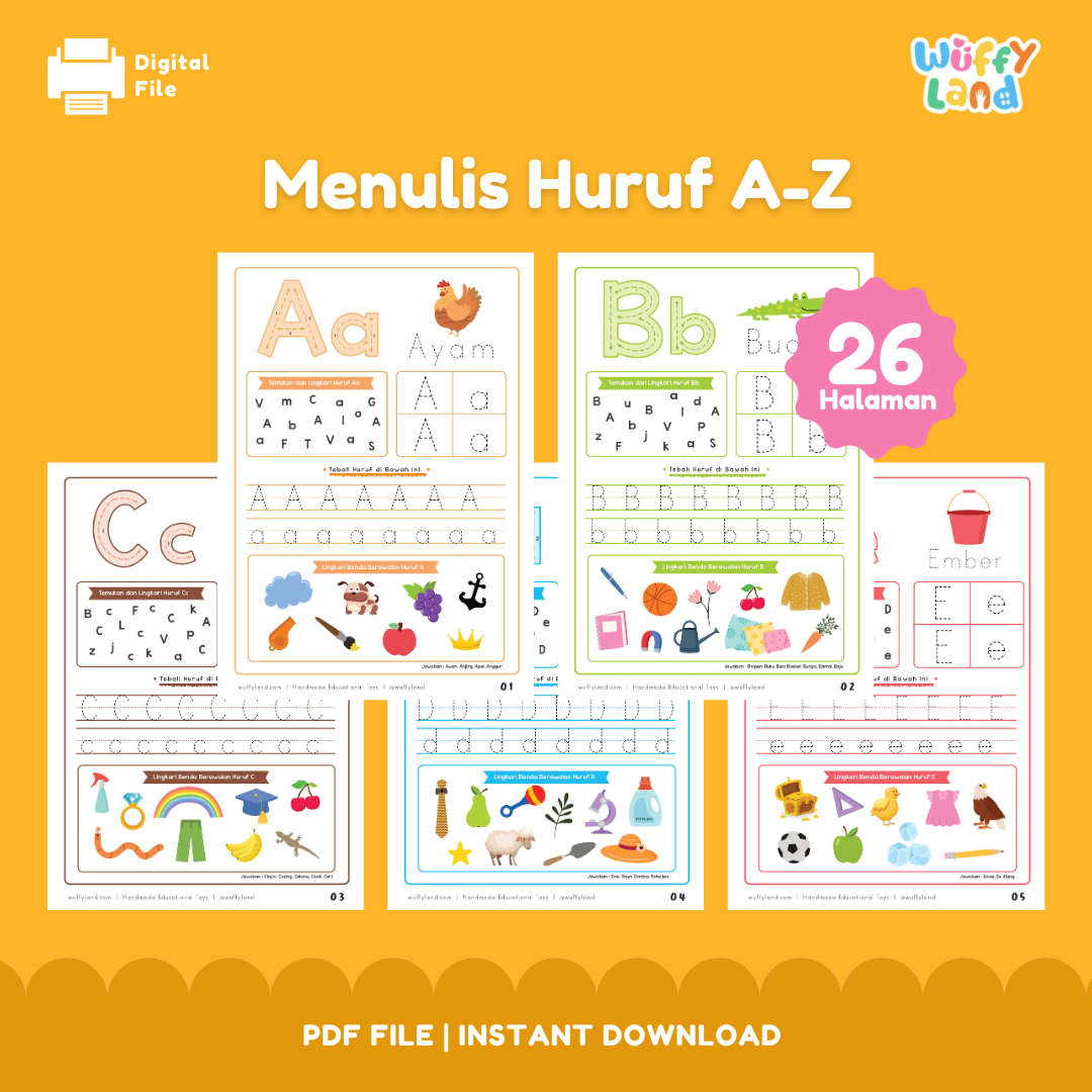 Jual WUFFYLAND PDF Aneka Printable Mengenal Huruf Belajar Membaca ...