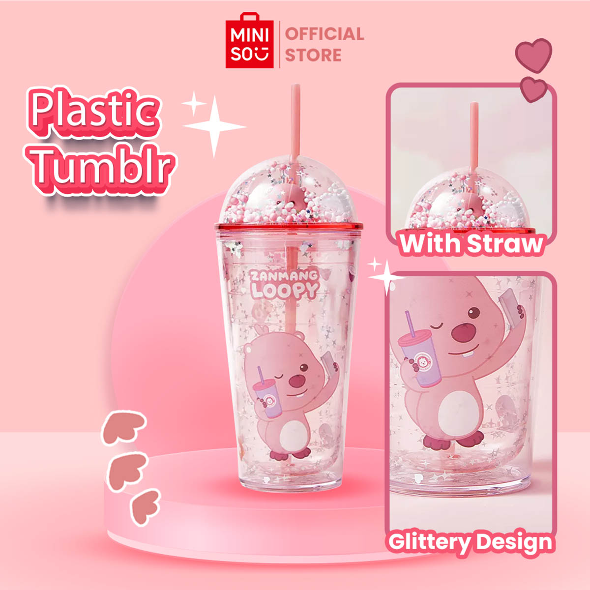 Jual Miniso x ZANMANG Loopy Collection Botol Dengan Jerami Plastic ...