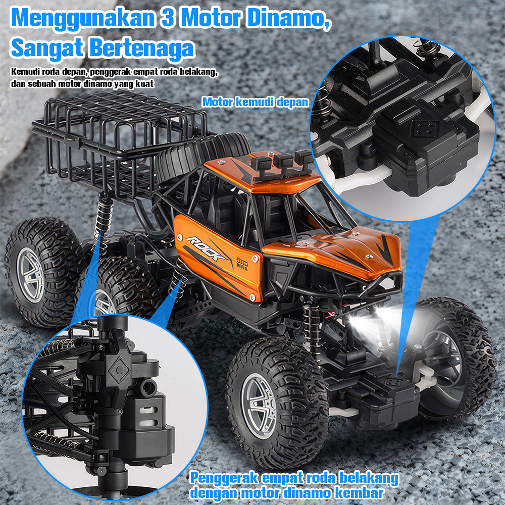 Jual Tatajoy Mobil Remote Control Besar 4WD Powerful Alloy Off-Road Car Mainan Rock Crawler 6 ...