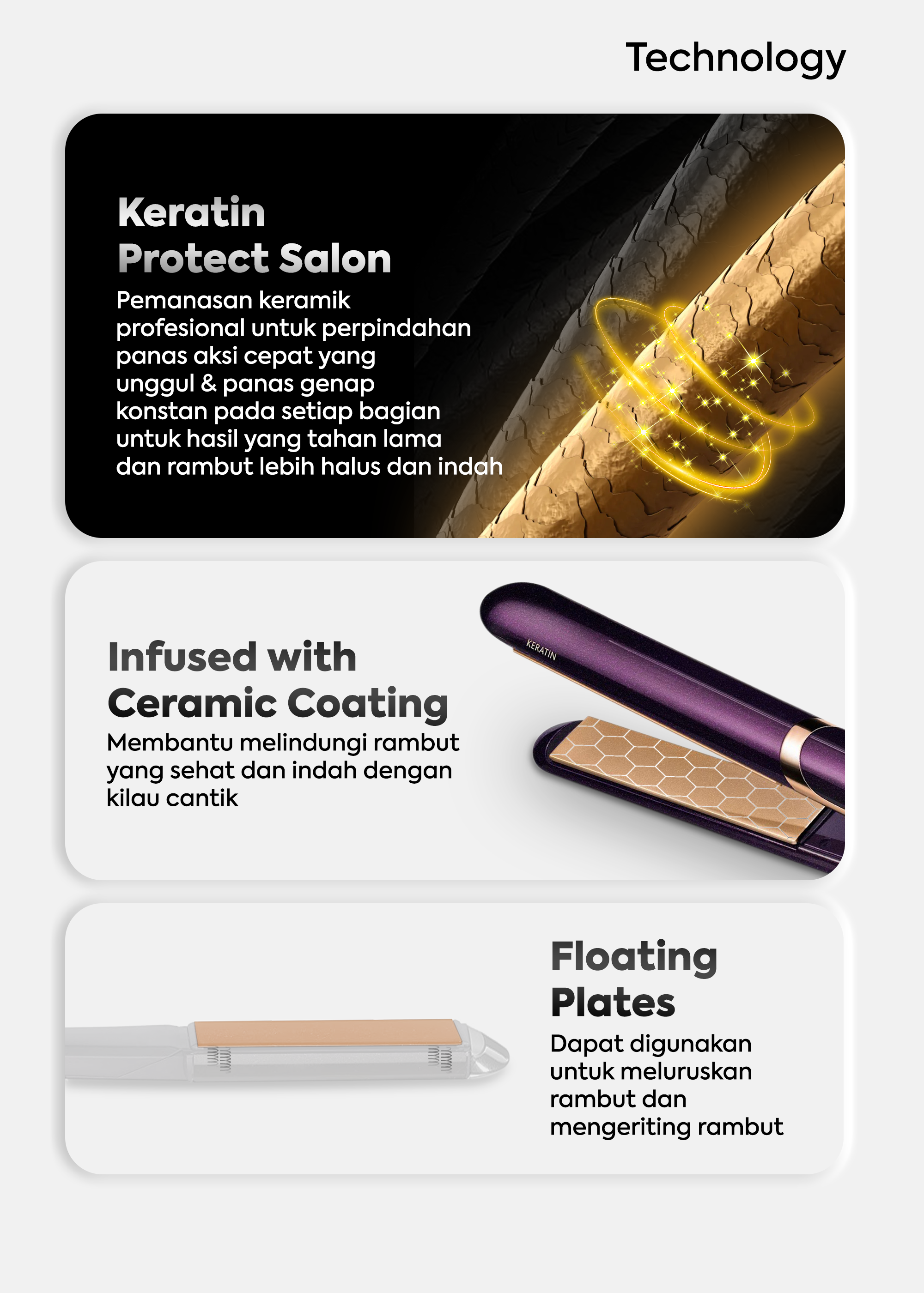 Jual Vidal Sassoon Keratin Proctect Salon Straightener | Catokan Keratin VS2540H | Shopee Indonesia