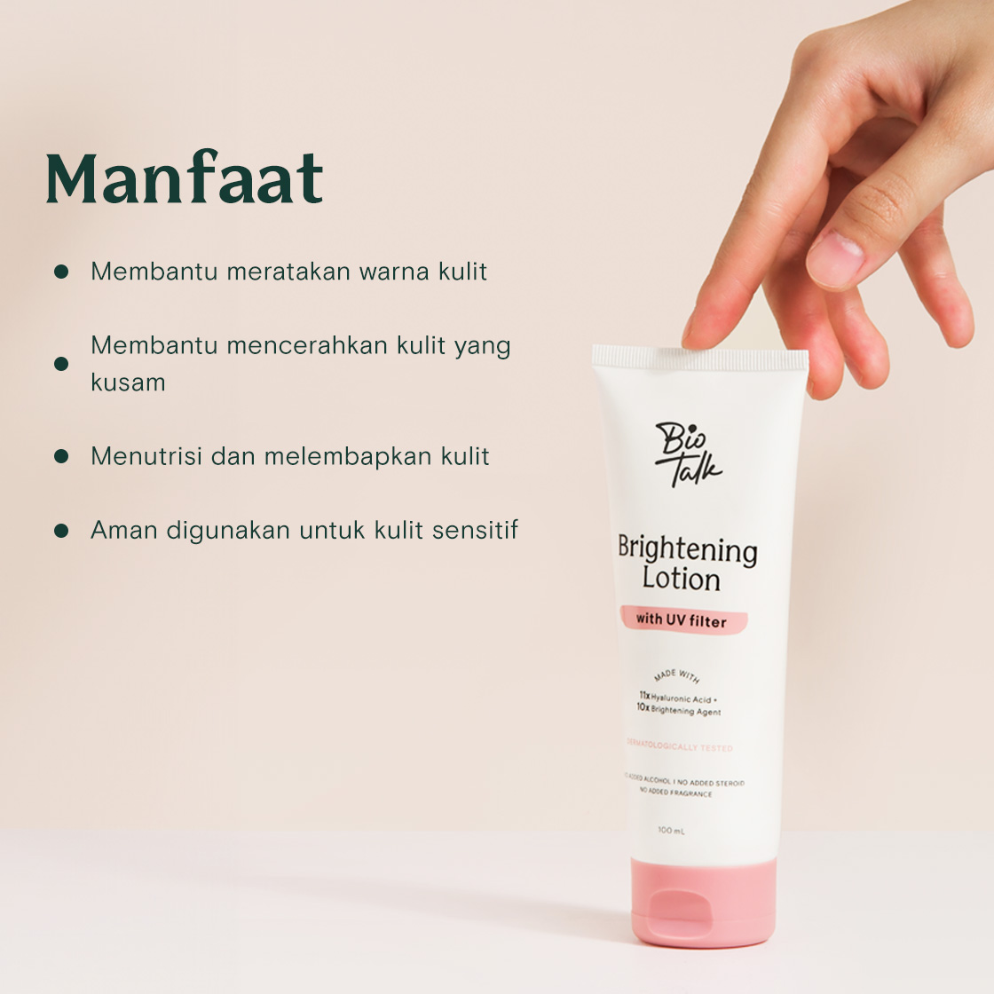 Jual Biotalk Brightening Lotion 11 Hyaluronic Acid | No Added Fragrance ...