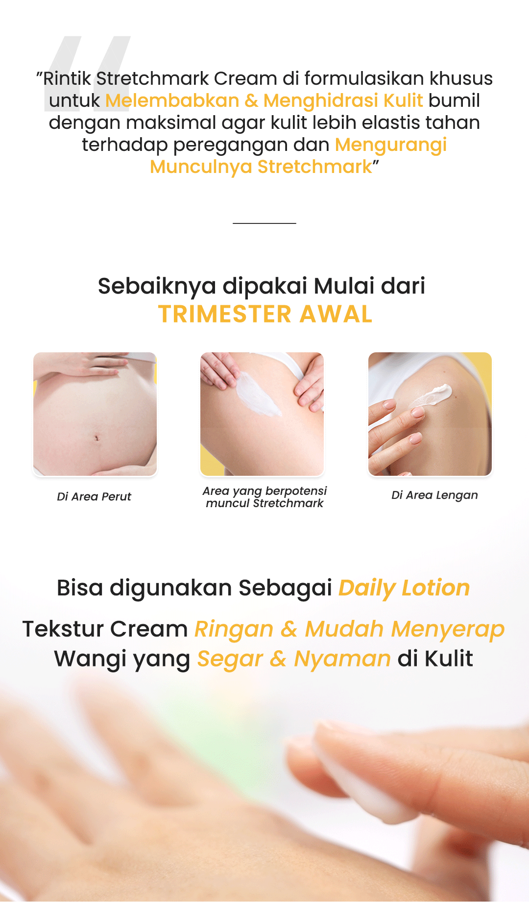 Jual Rintik Stretchmark Cream 200ml - Pelembab Cegah Stretch mark ...