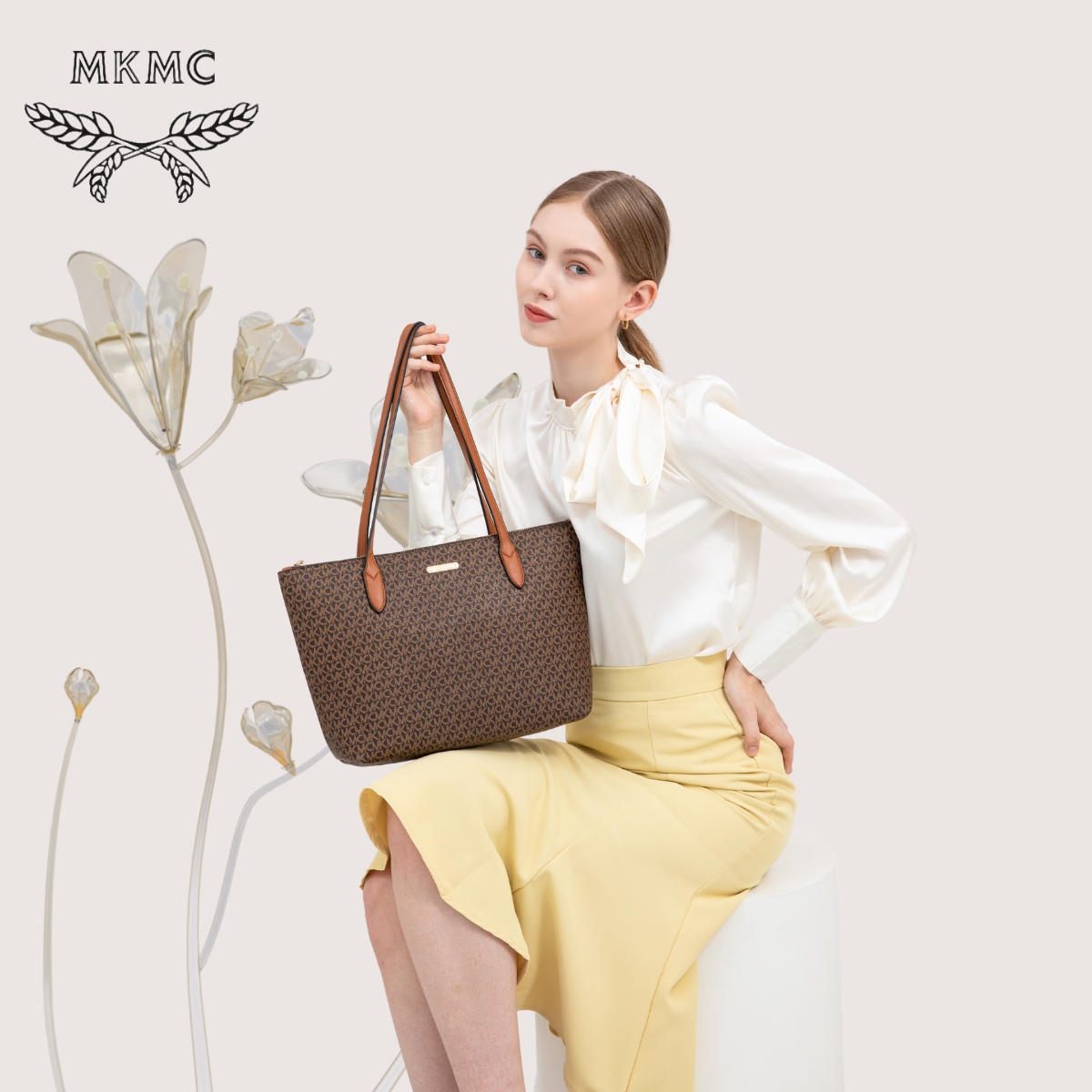 Jual MKMC Totebag Wanita Kulit Medium Motif Monogram Tas Bahu Kuliah ...