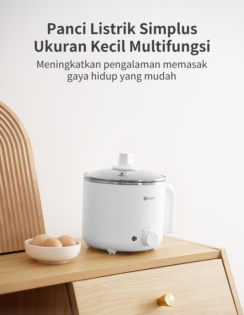 Jual Simplus Panci Listrik 1.7L Stainless Steel 304 2 Mode Hotpot Mengukus Merebus Masak Bubur ...