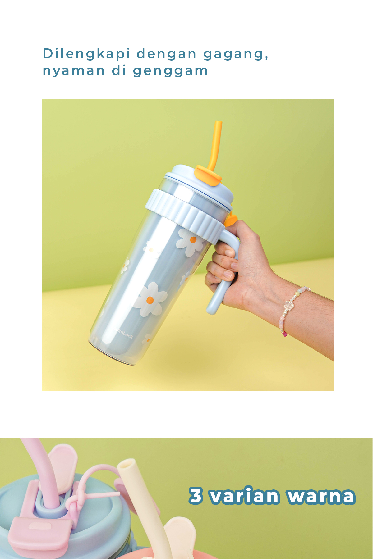 Jual LocknLock Botol Minum Spring Double Wall Cold Cup 890ml - HAP538 ...