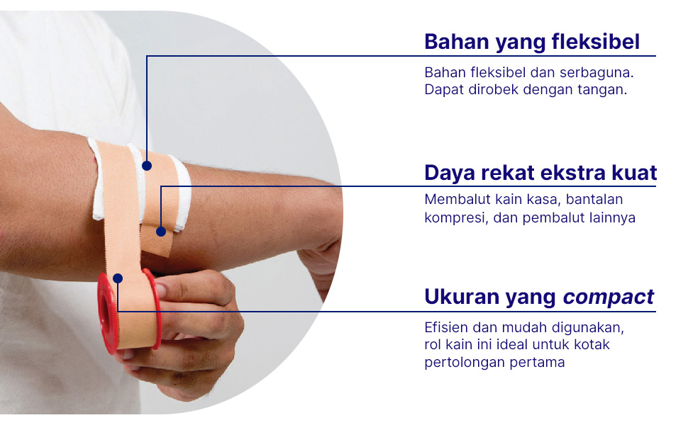 Jual HANSAPLAST Perban Luka Roll Kain 2.5cm x 4.5m P3K Perban Rol Besar ...
