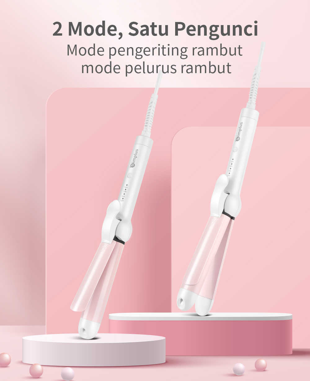 Jual Simplus Catokan Rambut 30mm Pelurus Pengeriting Rambut 2 Fungsi Lurus Bergelombang Tidak ...