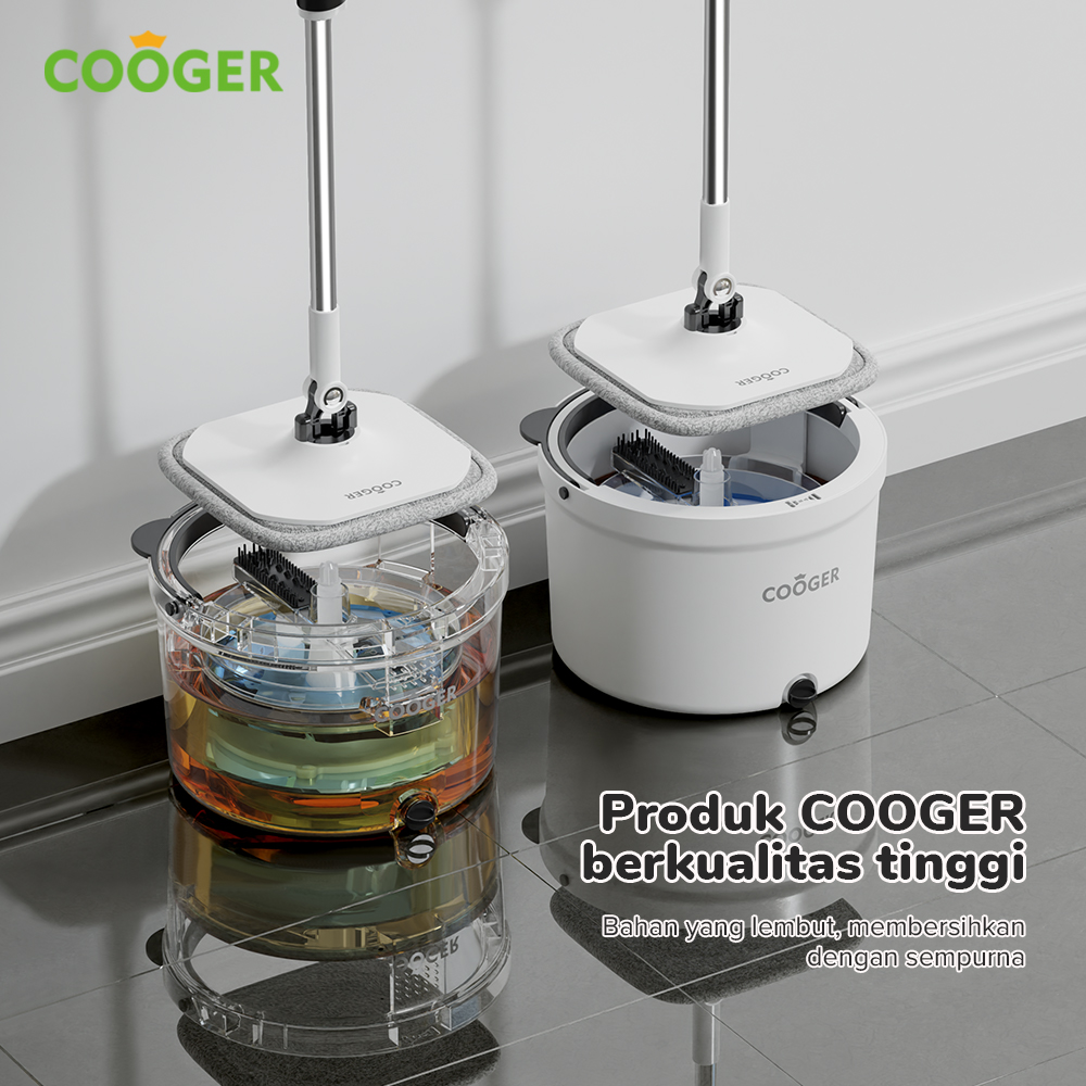 Jual COOGER Alat Pel Single Spin Mop Panda Bucket Spin Mop Alat Pel ...