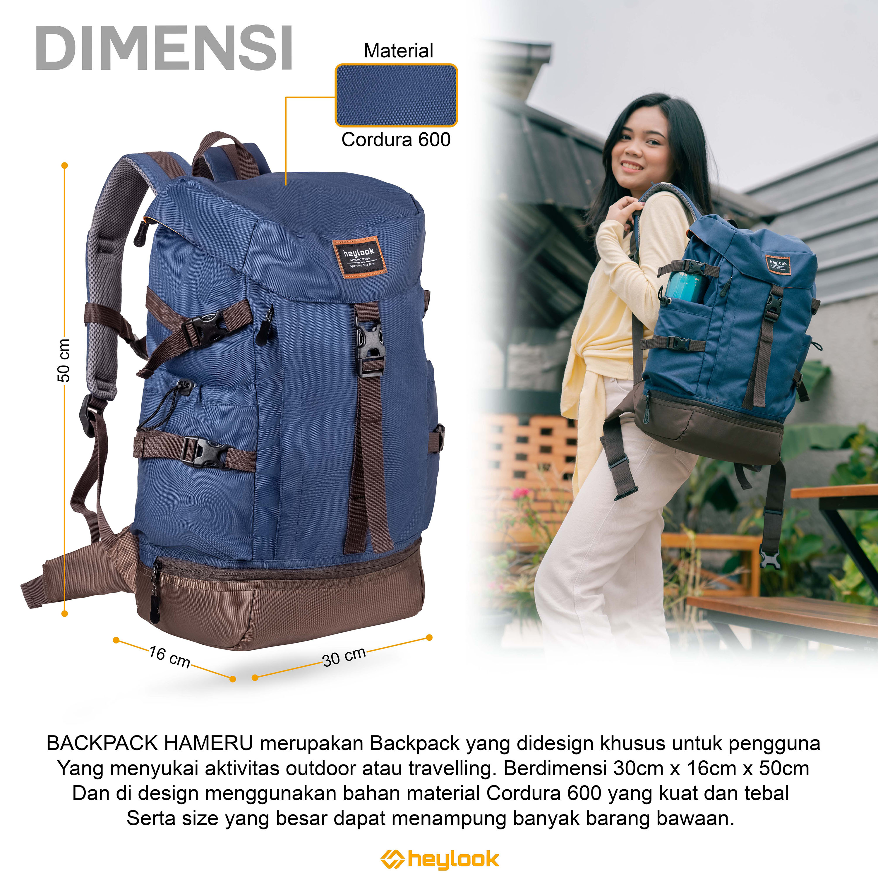 Jual HEYLOOK Official - Tas Ransel Gunung HAMERU Backpack Carrier ...