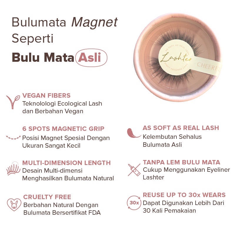 Jual ROONA - Lashter Magnet Eyelash (Lash Only) Bulu Mata Magnetik ...