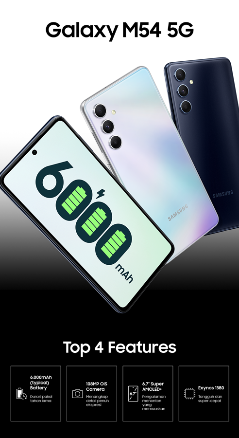 Jual Samsung Galaxy M54 5G 8/256GB - Dark Blue | Shopee Indonesia