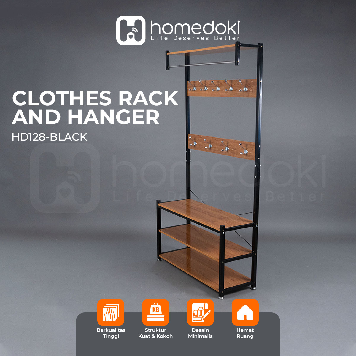 Jual Homedoki Rak Baju Gantung / Stand Hanger / Lemari Gantung / Lemari ...