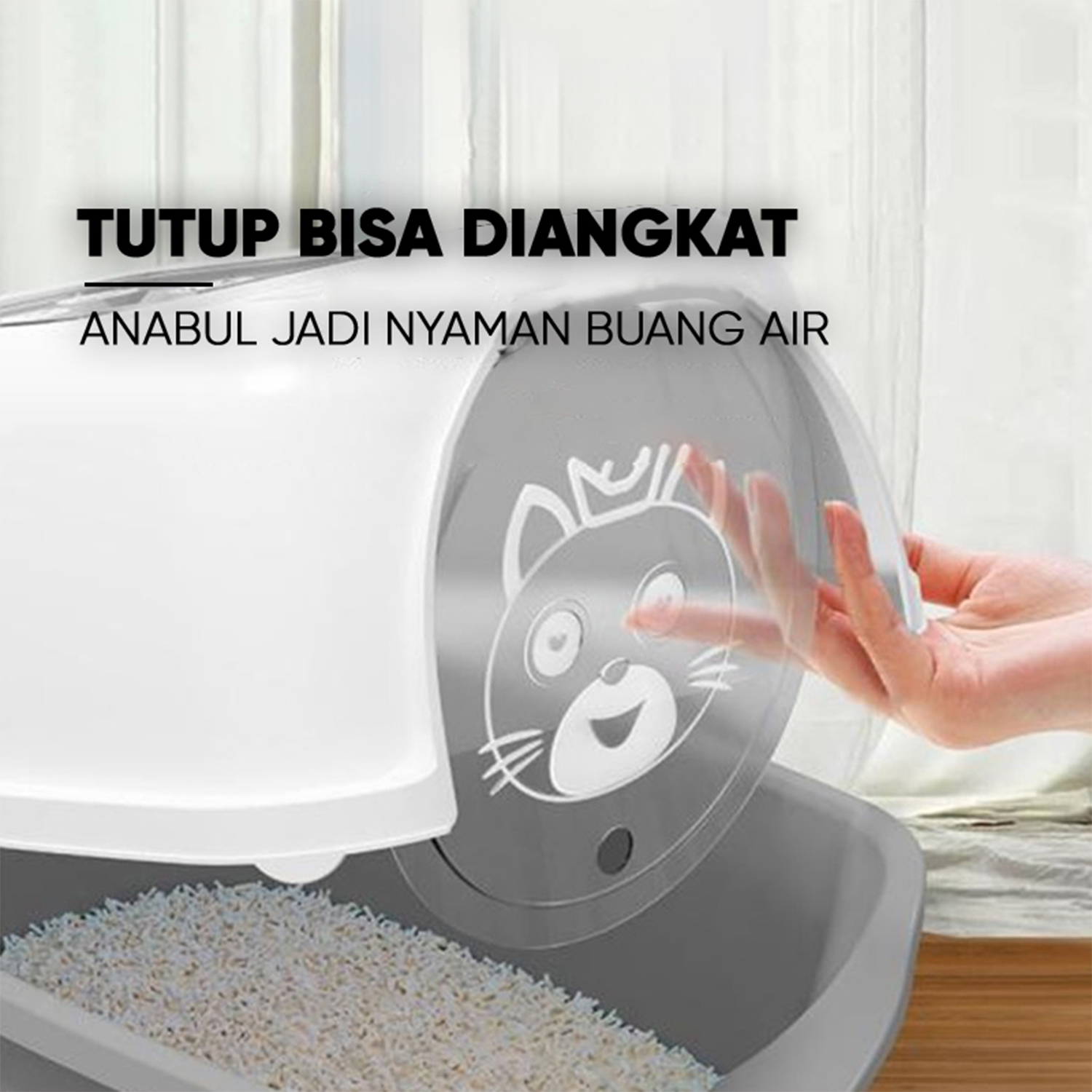 Jual FOCAT Pet Litter Box Kucing Tertutup M62 Bak Toilet Pasir Kucing ...