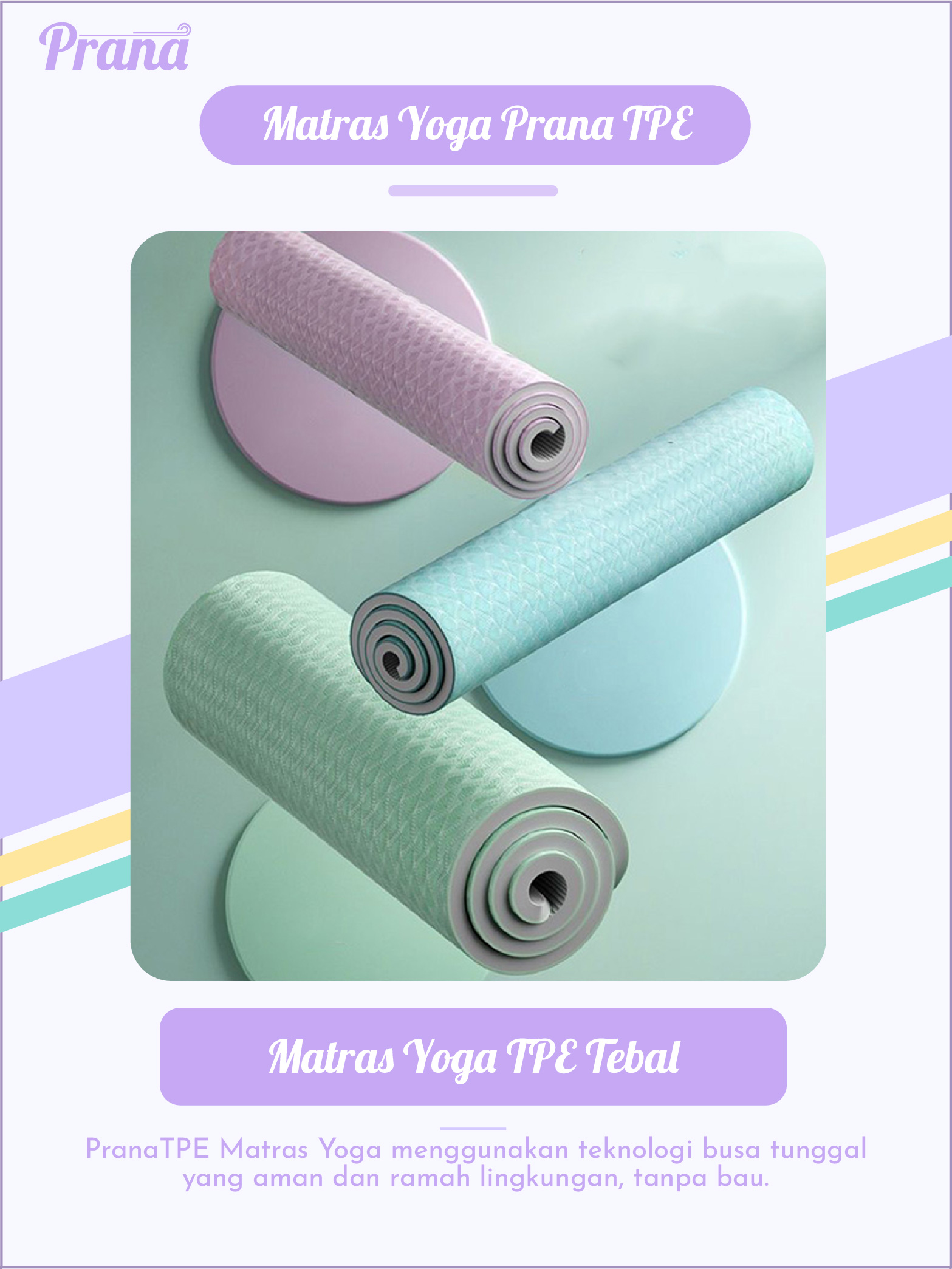 Jual PRANA Yoga Mat Dua Sisi - Matras Yoga Anti Slip Anti Licin dengan ...