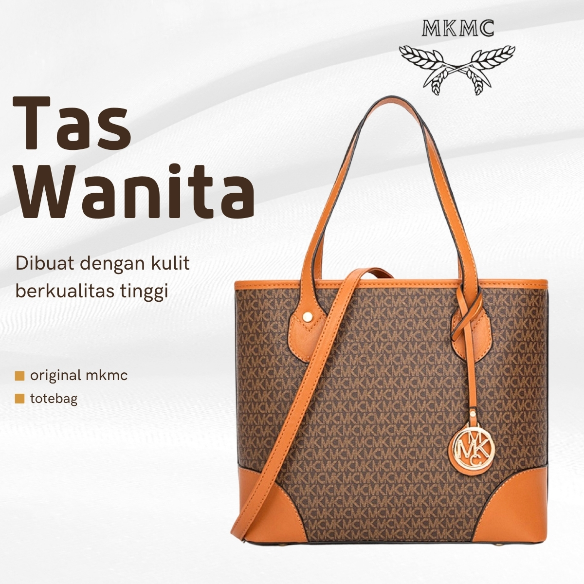 Jual MKMC Totebag Wanita Import Aesthetic Tas Bahu Resleting Medium ...