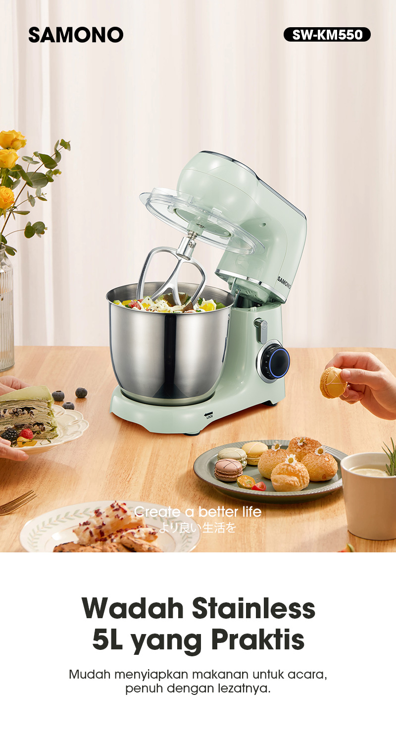 Jual SAMONO 3in1 Stand Mixer Besar 5 Liter Pengaduk Adonan 3in1 Mixer ...