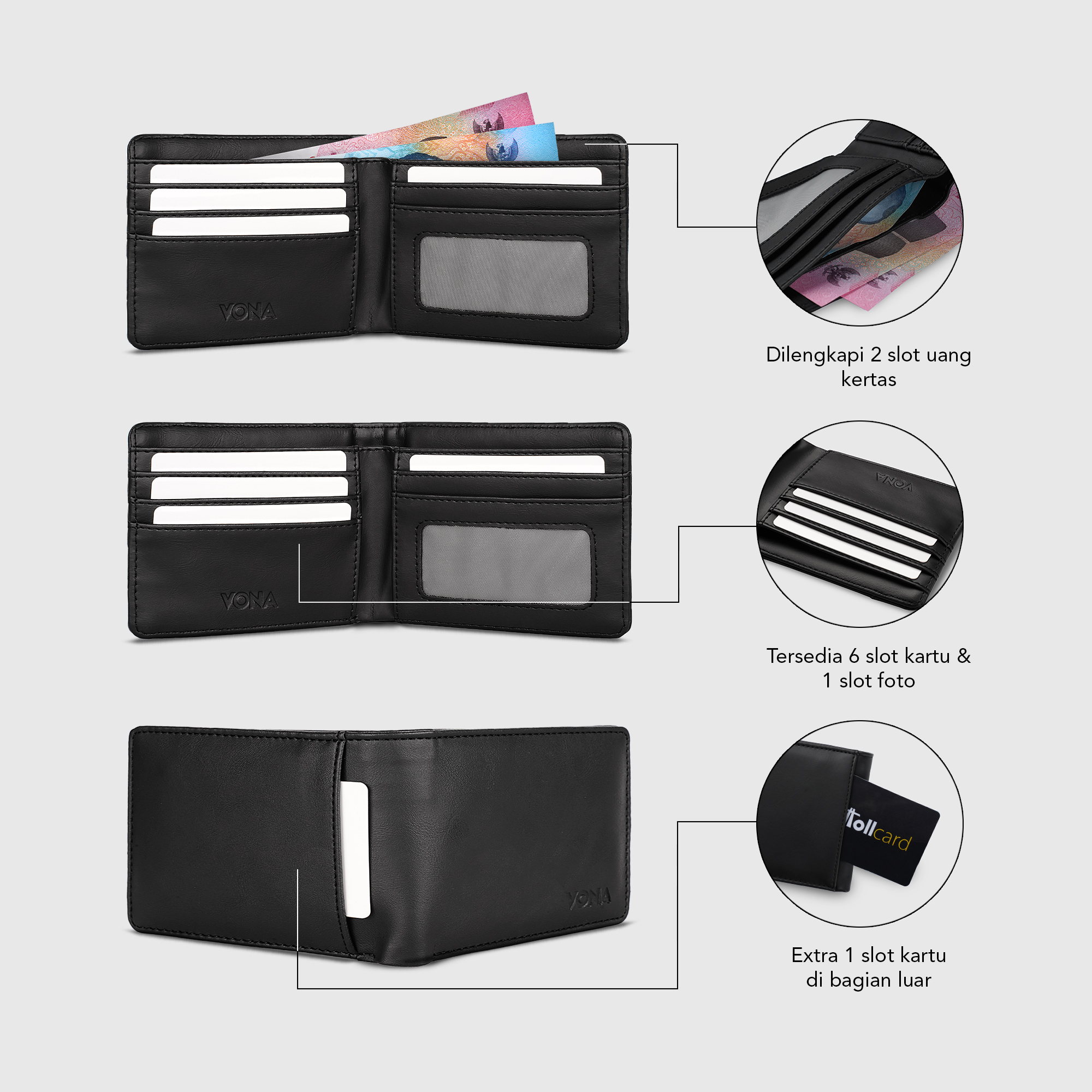 Jual VONA Jet Wallet - Dompet Pria Lipat Kulit PU | Shopee Indonesia