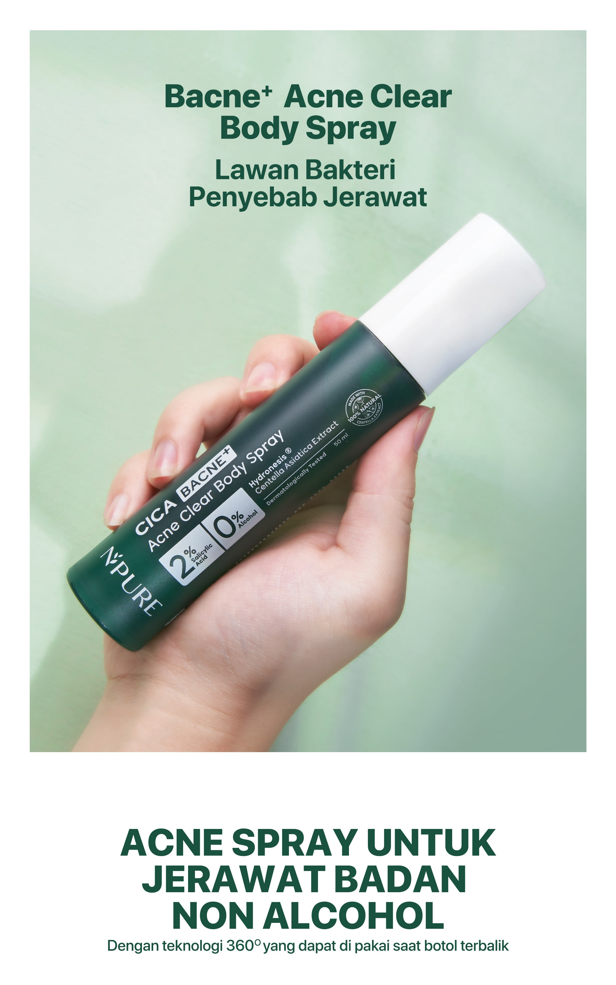 Jual NPURE Bacne Spray /Jerawat Punggung & Badan / Chicken Skin ...