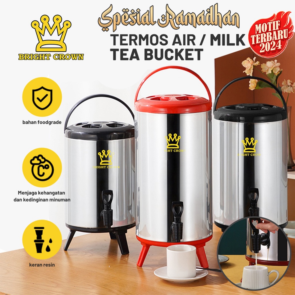Jual Bright Crown Milk Tea Bucket Stainless 8L 10L 12L / Dispenser ...