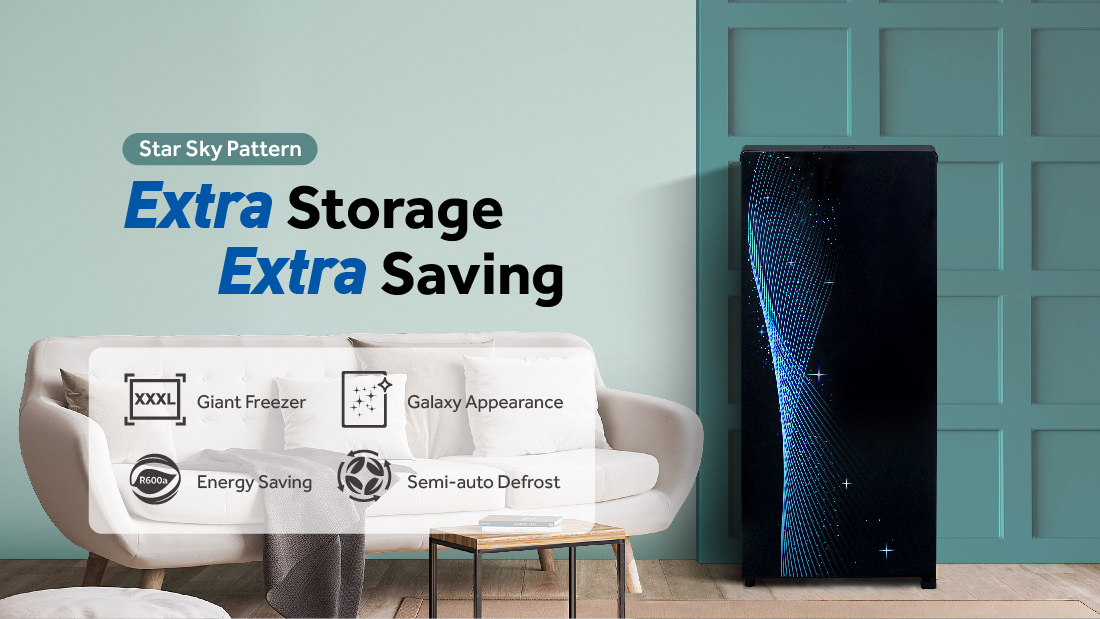 Jual AQUA Elektronik AQR-D205(MSB) 1Door 165 L [Star Sky Blue] - Giant ...