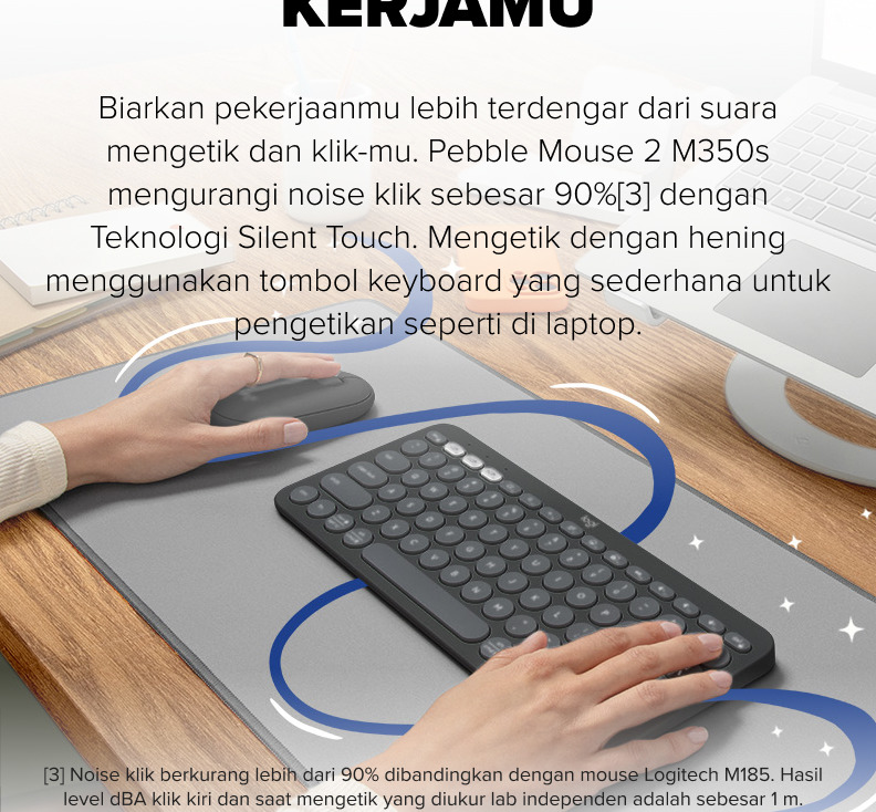 Jual Logitech Pebble 2 Combo, Keyboard dan Mouse Wireless Bluetooth ...