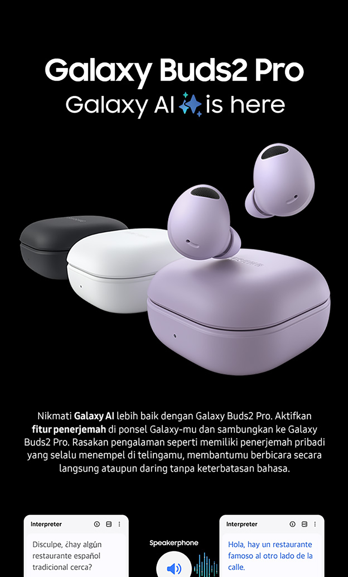 Jual Samsung Galaxy Buds2 Pro - White, Galaxy AI, Handphone AI, Buds AI ...