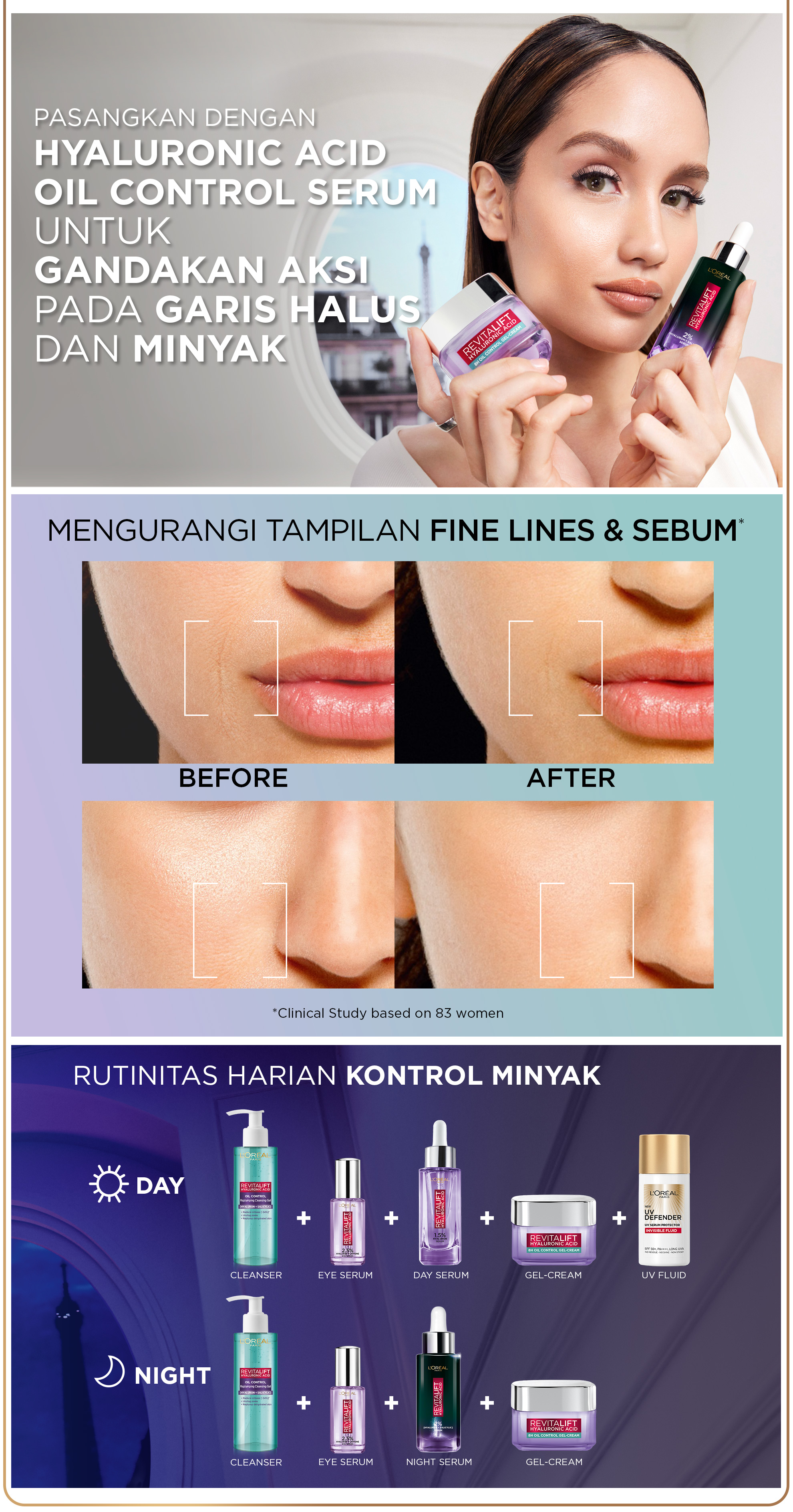 Jual L'oreal Paris Revitalift Hyaluronic Acid 8h Oil Control Gel-Cream - Kulit Terasa Kenyal ...