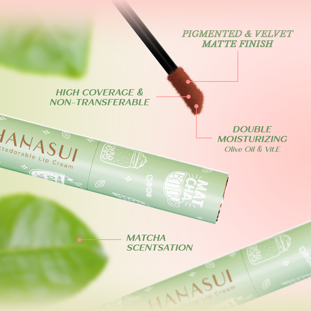 Jual Hanasui Mattedorable Lip Cream Matcha Latte Edition - Lip Cream ...