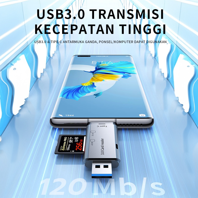 Jual Jovitech 4in1 Card Reader High-Speed Smart USB 3.0 Metal Type-C/SD Card/TF Memory OTG ...
