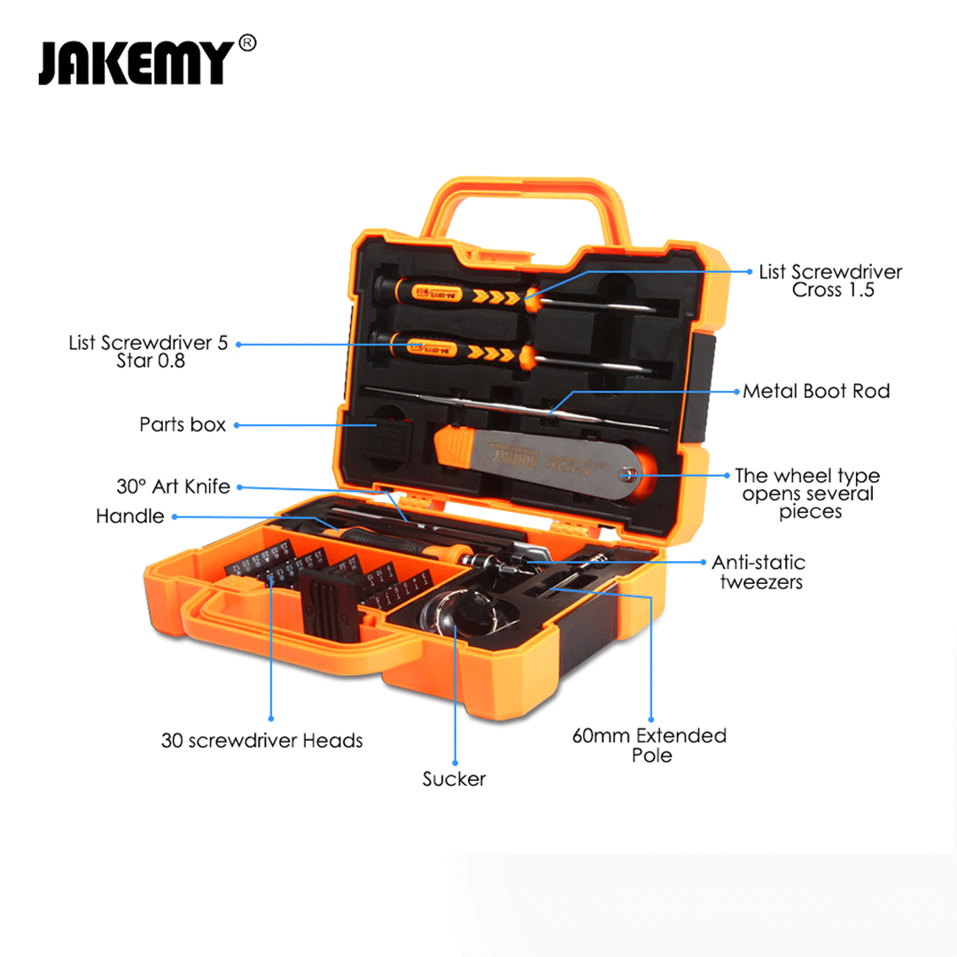 Jual Jakemy Obeng Set 45 in 1 Precision Screwdriver Repair Tool Box Kit ...