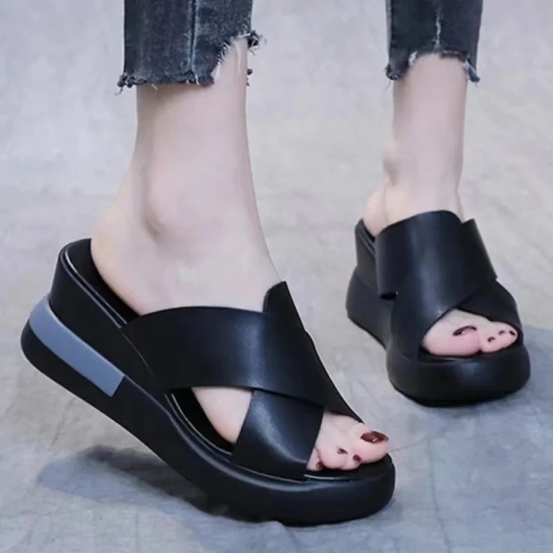 Jual Sandal Wanita Ranjojo RJ31 Sendal Wedges Slop Formal Tinggi 5cm ...