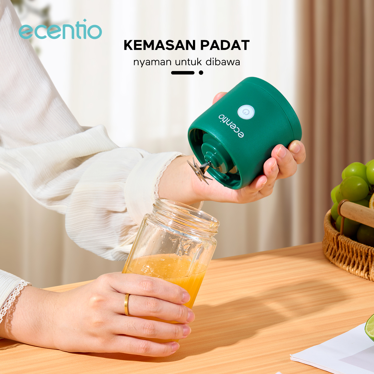Jual ecentio Kaca blender juicer mini jus 380 ml+380 ml Usb jus 8 mata pisau/380ml 6 mata pisau ...